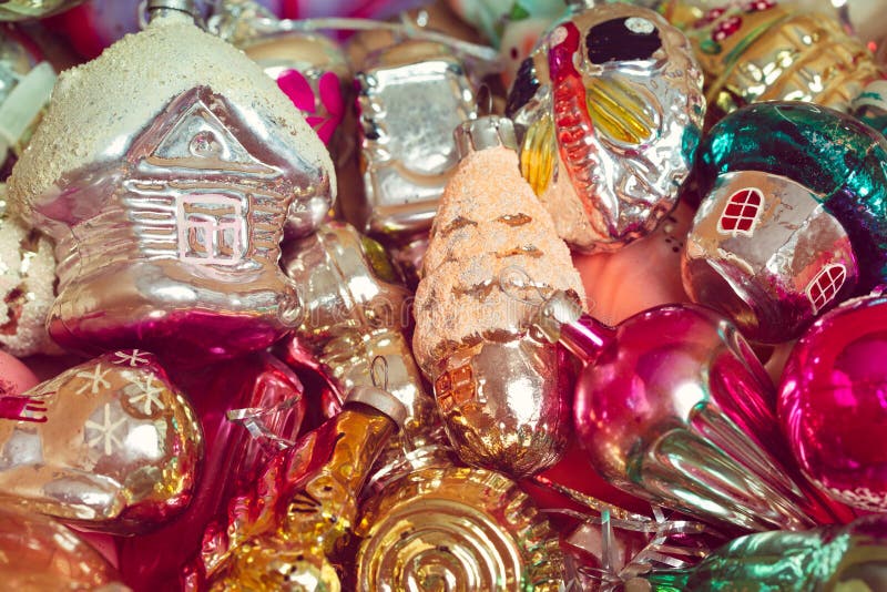 Soviet Glass Toys are in the Box. Background, Retro, Story, Stock Photo ...