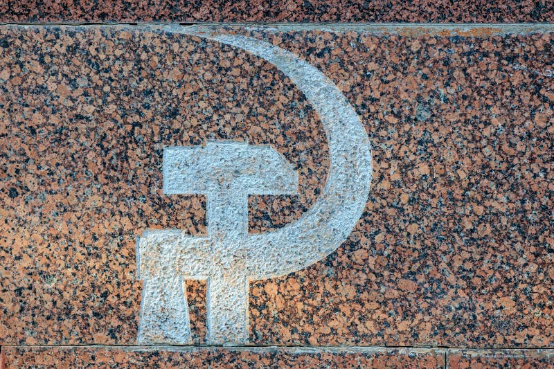 Soviet Hammer and Sickle Symbol on Granite Surface. October 13, 2024 ...