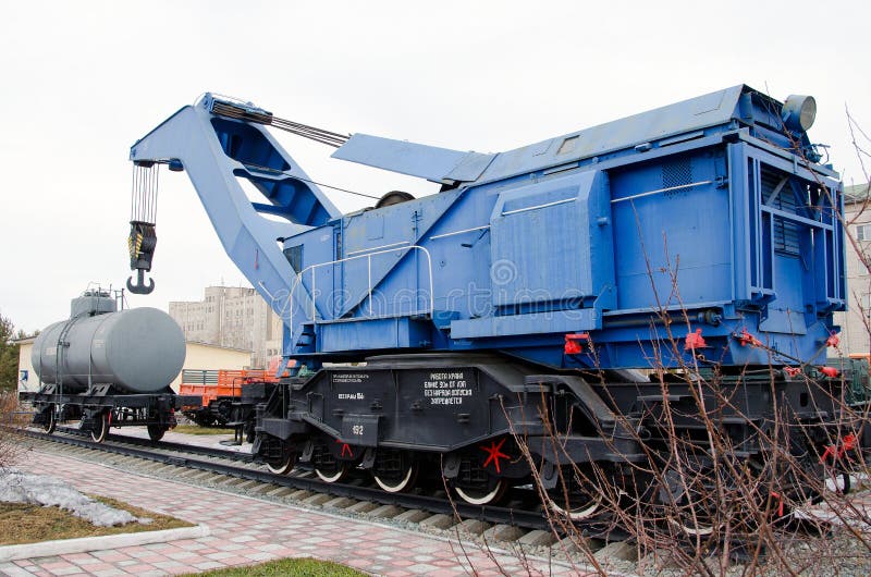 Soviet Heavy Railway Crane. Editorial Photography - Image of station ...