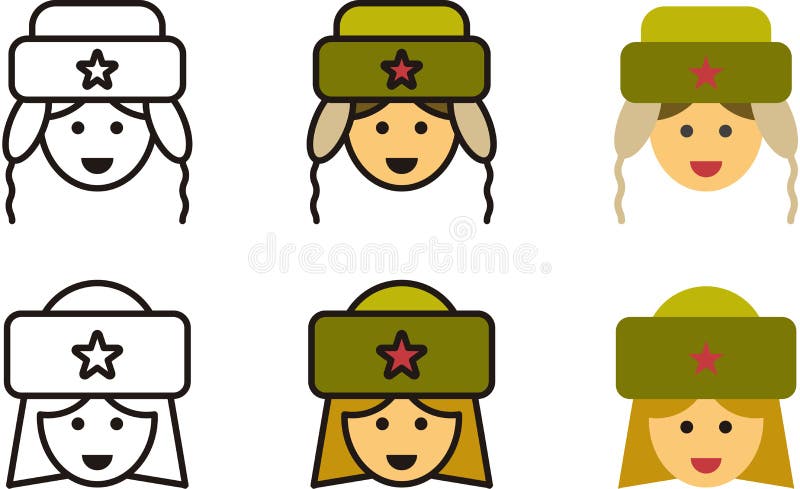 SOVIET man and woman icons stock vector. Illustration of separatists ...