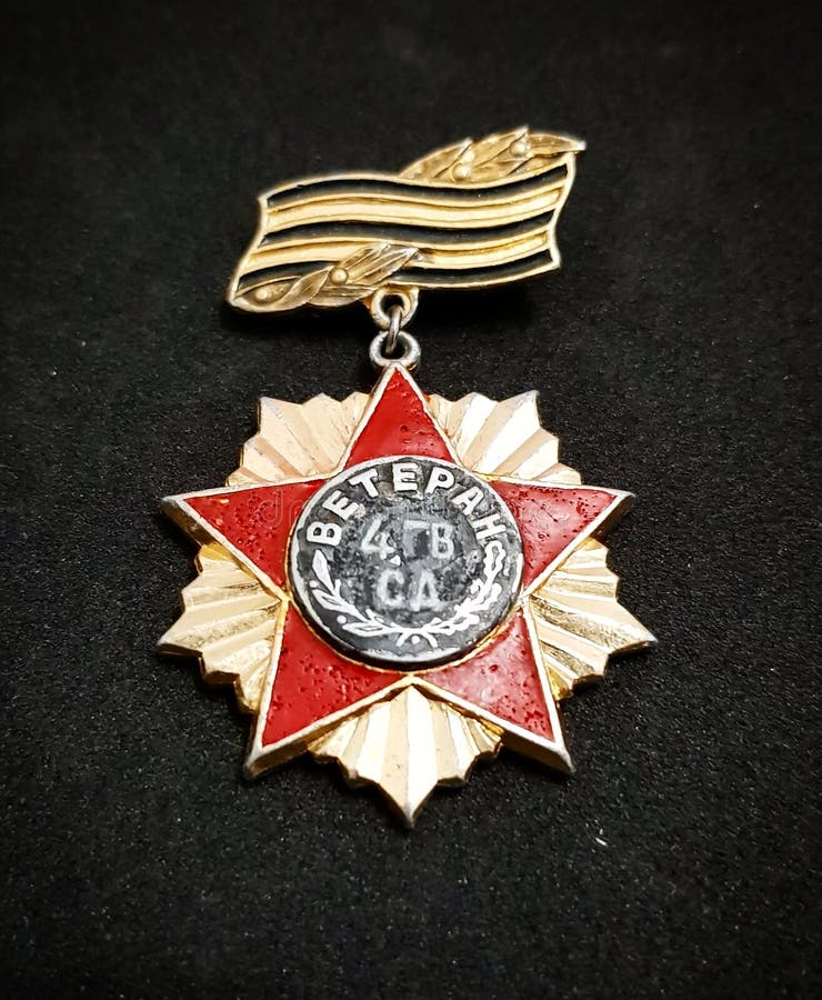 Soviet Medal Badge Veteran Ww2 Stock Photo - Image of soviet, veteran ...