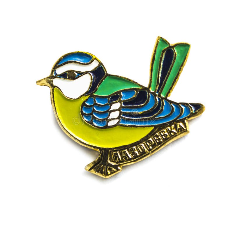 Soviet Metallic Badge with the Image of a Tit Editorial Photography ...