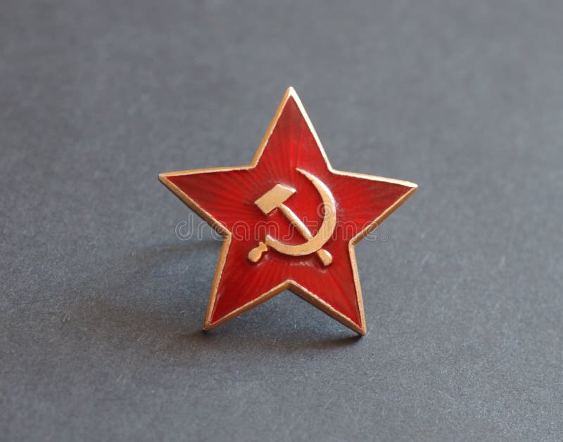 Soviet red star badge stock photo. Image of banner, hammer - 13195908