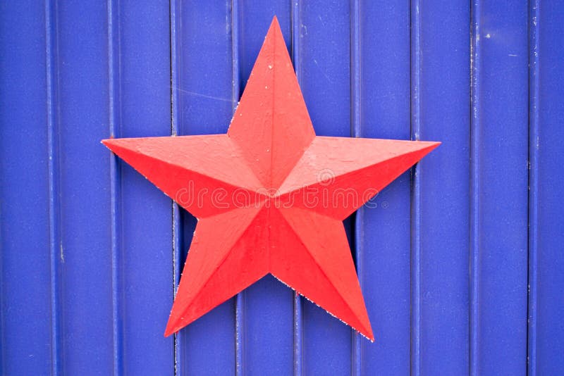 Soviet Red Star on Blue stock photo. Image of paper, star - 50370160