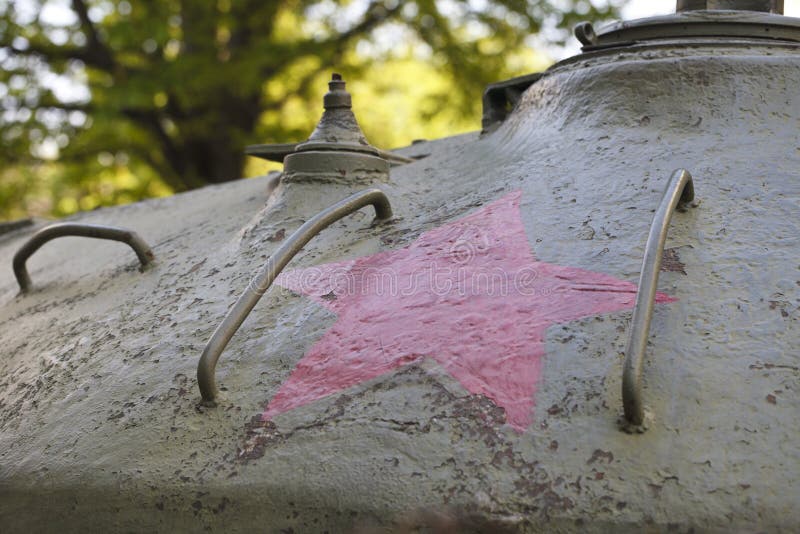 Soviet Red Star on the Tank Stock Image - Image of history, weathered ...