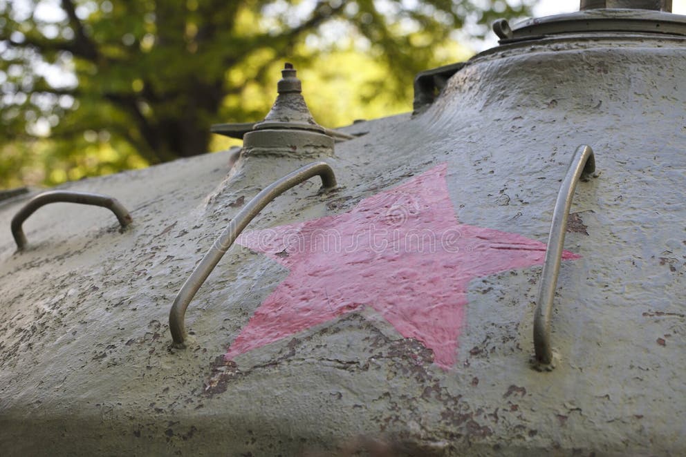 Soviet Red Star on the Tank Stock Image - Image of history, weathered ...