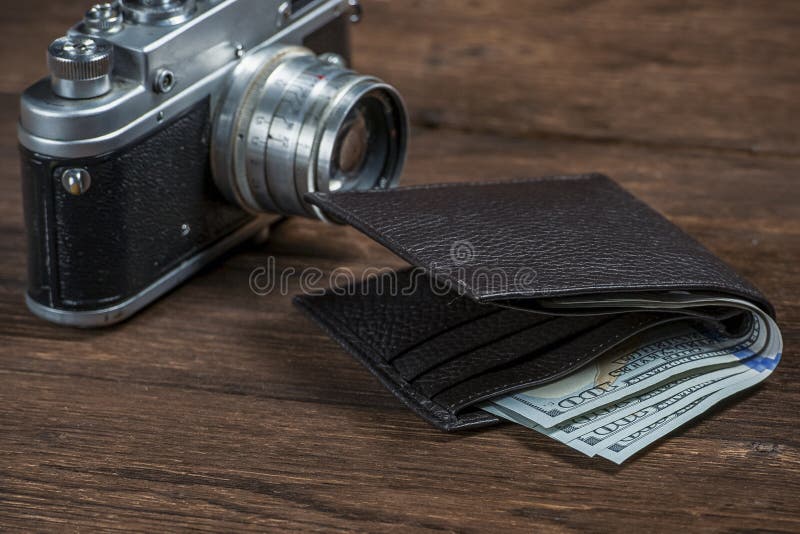 Soviet Retro Camera and Wallet Stock Photo - Image of lifestyle ...