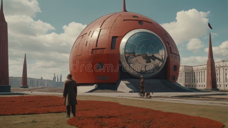 Soviet Retrofuturism Architecture Under a Sky Stock Photo - Image of ...