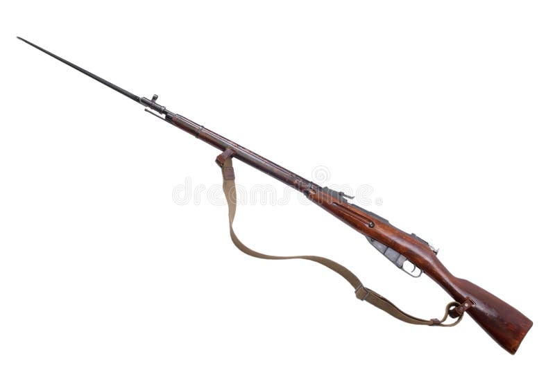 Soviet Rifle with Bayonet Isolated on White Stock Image - Image of ...
