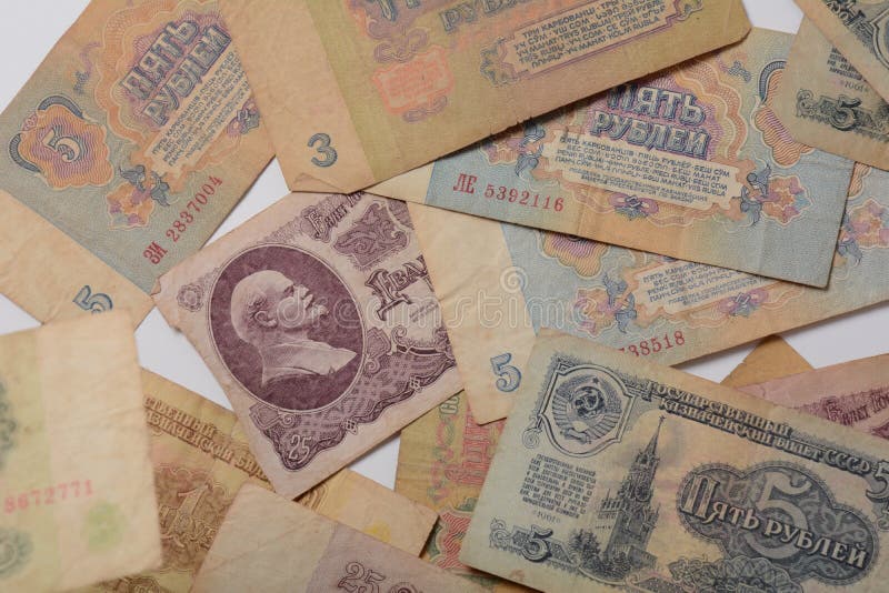 Soviet Ruble Banknotes , Former Currency of the Soviet Union Stock ...