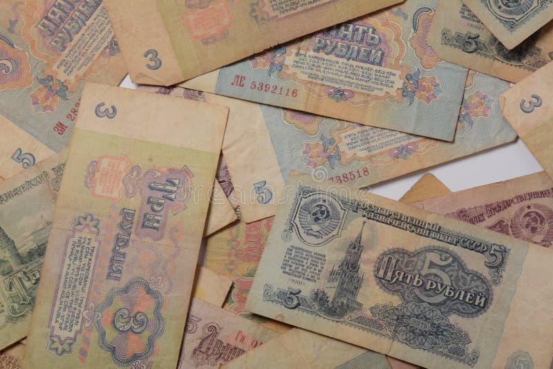 Soviet Ruble Banknotes , Former Currency of the Soviet Union Stock ...