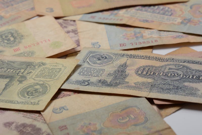 Soviet Ruble Banknotes , Former Currency of the Soviet Union Stock ...