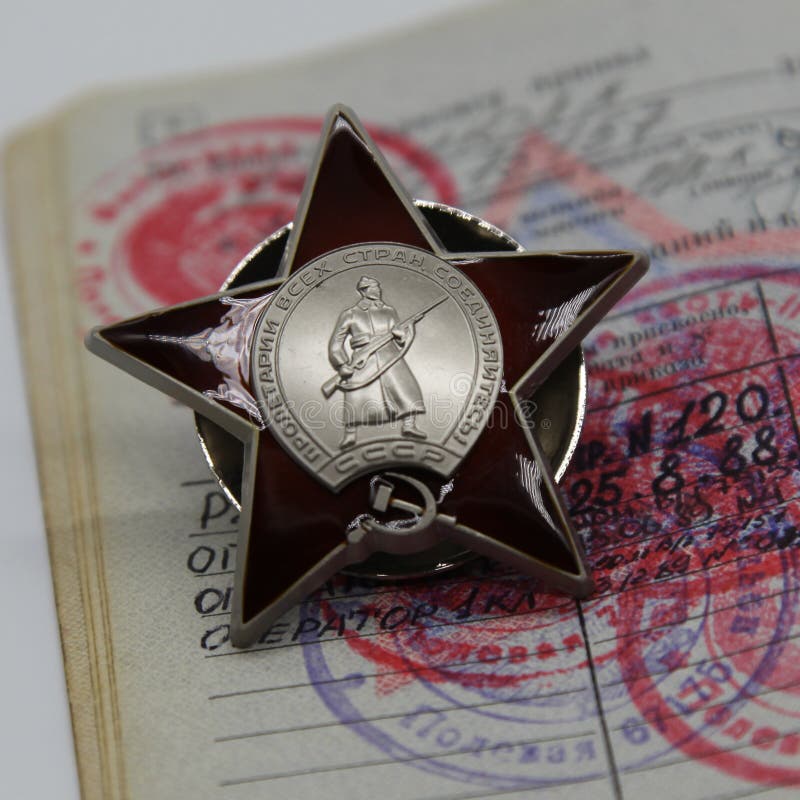 Soviet and Russian Order `Red Star` Editorial Photo - Image of crescent ...