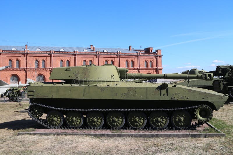 Soviet Self-propelled Artillery Cannon Stock Photo - Image of steel ...