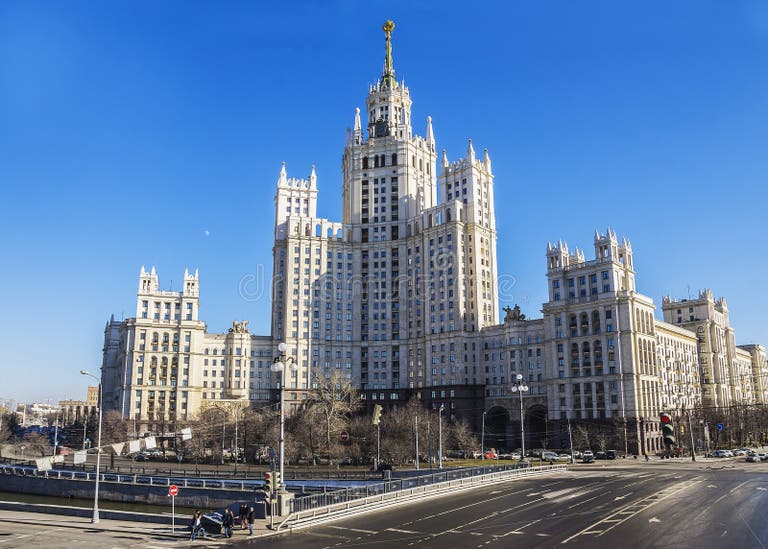 Soviet Skyscraper in Moscow, Russia Editorial Stock Photo - Image of ...