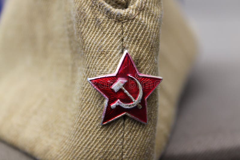 Soviet Soldier Field Cap With A Red Star Editorial Stock Image - Image ...