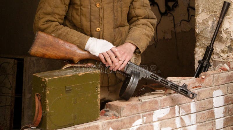 Soviet Soldier with His Ppsh 41 Stock Image - Image of patriotic, world ...