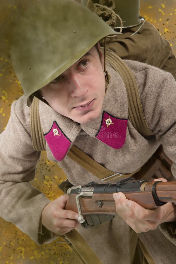 Soviet soldier ww2 attack stock image. Image of vintage - 82121165