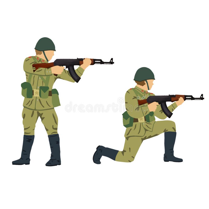 Soviet Soldiers with 1980`s Style Uniforms and Weapons Stock ...