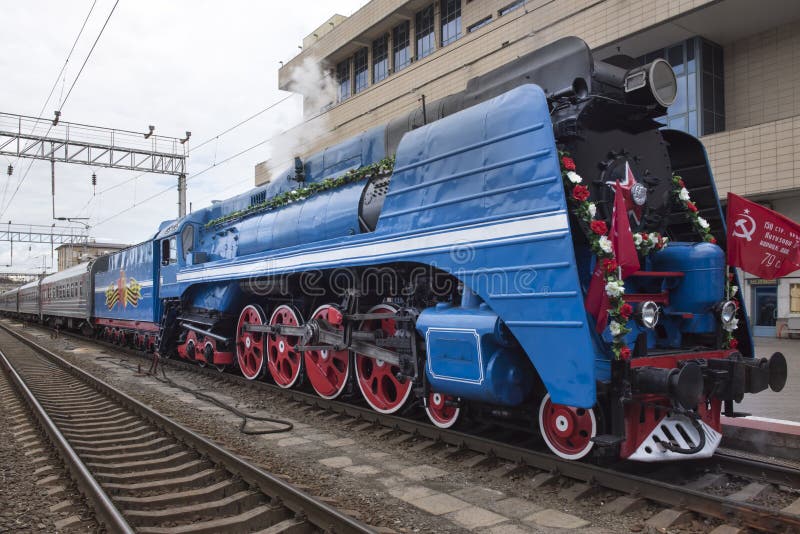 Soviet-speed Passenger Steam Locomotive Stock Photo - Image of smoke ...