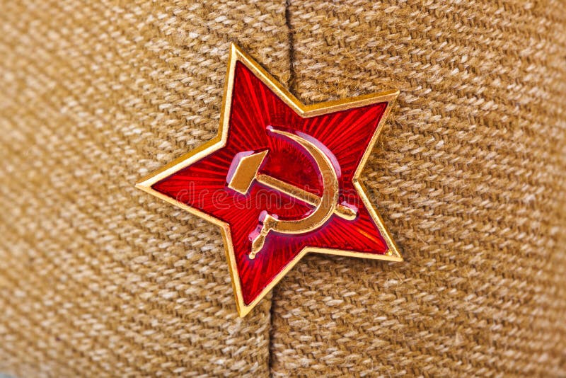 Soviet State Star on Forage-cap Stock Photo - Image of historical ...