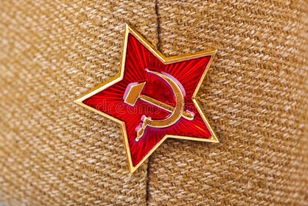 Soviet State Star on Forage-cap Stock Photo - Image of historical ...