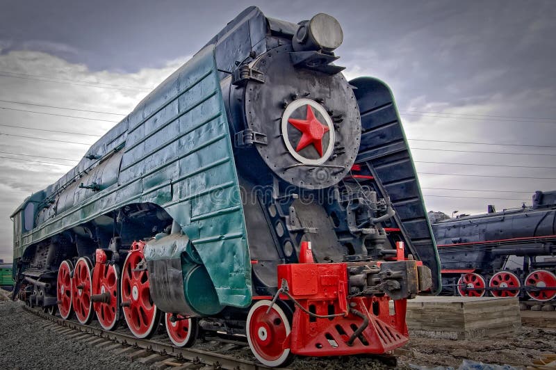Soviet steam locomotive stock photo. Image of vehicle - 22827986