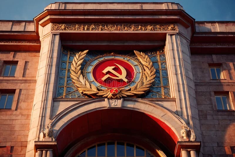 Soviet Style Authoritarian Totalitarian Building, with Communist ...