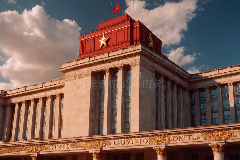 Soviet Style Authoritarian Totalitarian Building, with Communist ...
