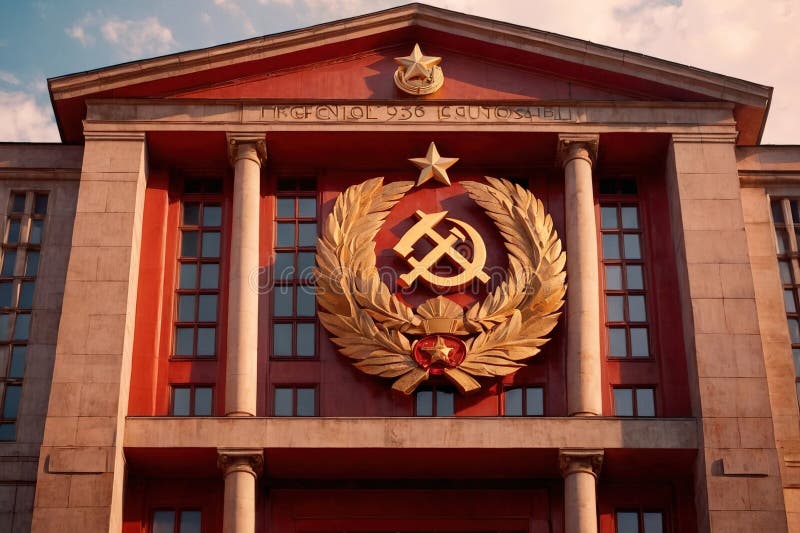 Soviet Style Authoritarian Totalitarian Building, with Communist ...