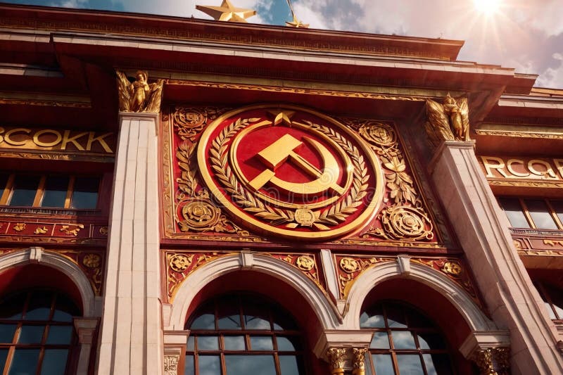 Soviet Style Authoritarian Totalitarian Building, with Communist ...