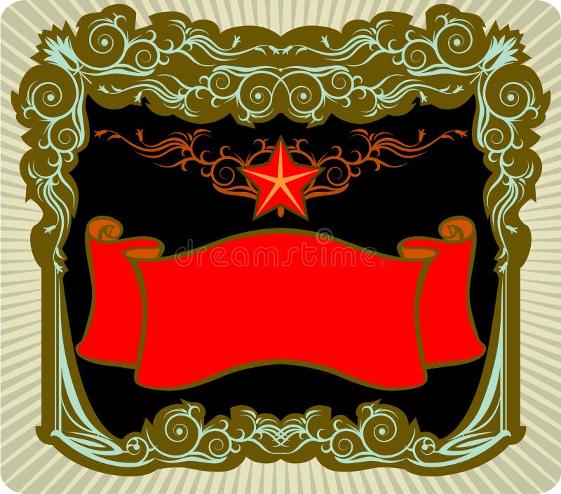 Soviet style frame stock vector. Illustration of shield - 8077541