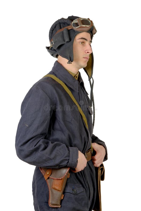 Tank driver in wwii stock image. Image of helmet, russia - 50144947