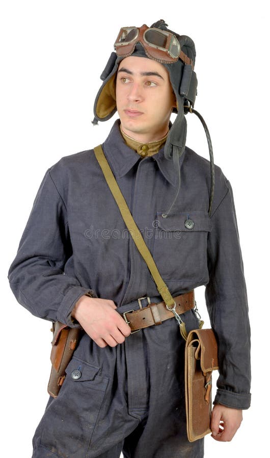 Tank driver in wwii stock image. Image of helmet, russia - 50144947