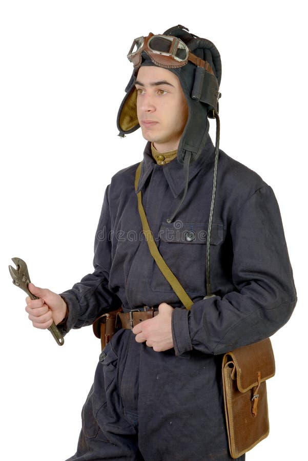 Tank driver in wwii stock image. Image of helmet, russia - 50144947