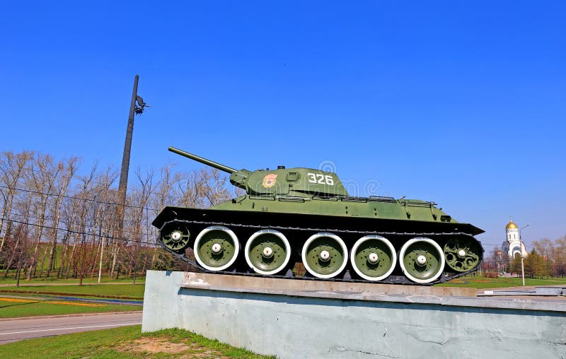 Soviet Tank Monument in Victory Park in Moscow Stock Image - Image of ...