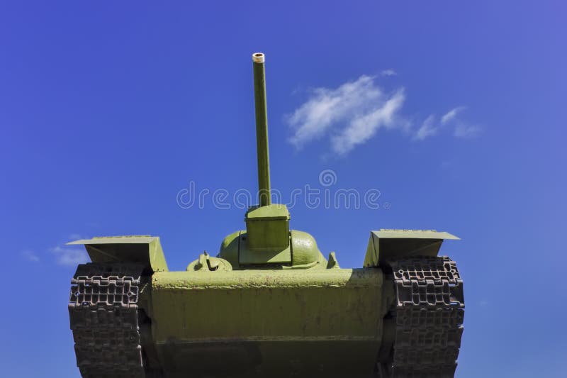 Soviet Tank T-34 at War in the Second World War on a Blue Sky ...