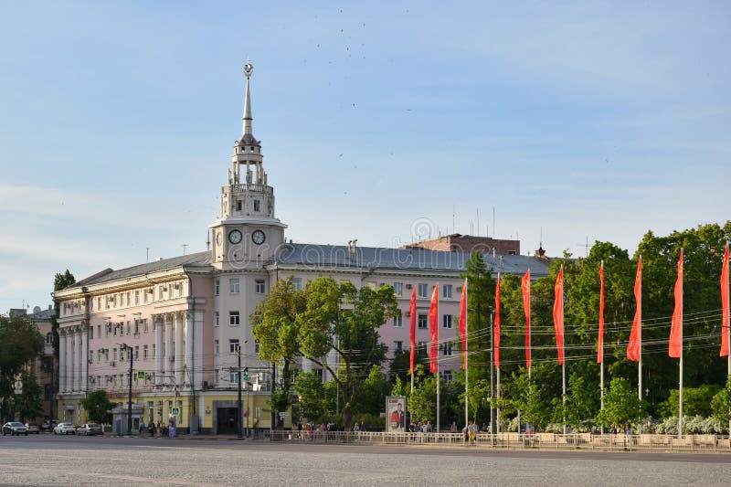 Soviet Tower Building on the Lenin Square in Voronezh Editorial Stock ...