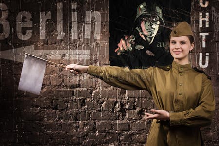 Soviet Traffic Controller in Uniform of WW II Stock Image - Image of ...