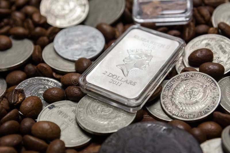 Coins in the bark stock image. Image of lots, texture - 47876583