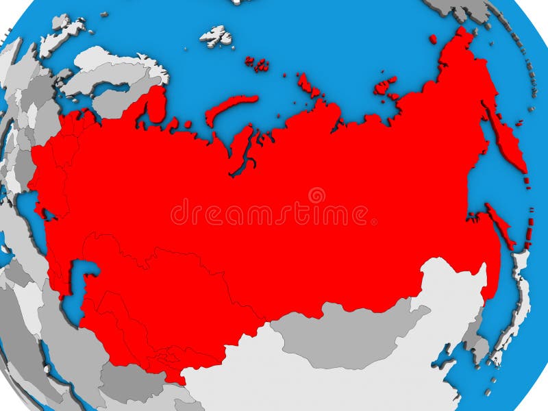 Soviet Union on 3D map stock illustration. Illustration of republics ...