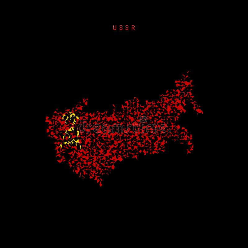 Soviet Union Flag Map, Chaotic Particles Pattern in the USSR Flag ...