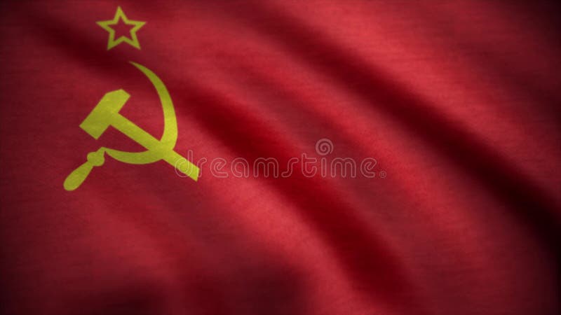 Soviet Union Flag Waving. USSR Flag Waving Animation Stock Footage ...