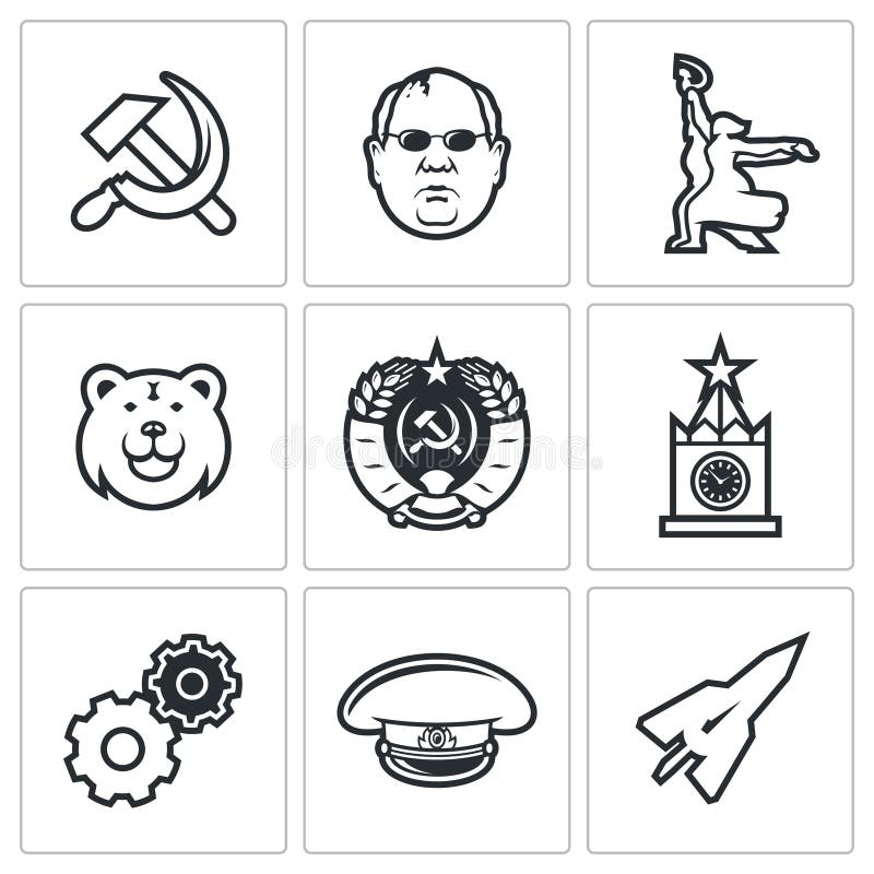 Soviet Union Icons. Vector Illustration. Stock Illustration ...