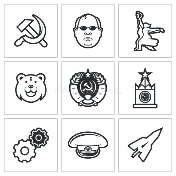 Soviet Union Icons. Vector Illustration. Stock Illustration ...