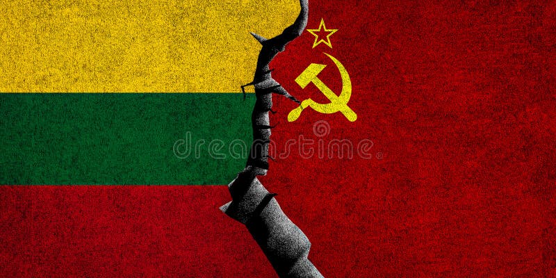 Soviet Union and Lithuania Flags Together Stock Photo - Image of ...