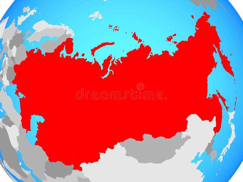 Soviet Union on map stock illustration. Illustration of cold - 130610862