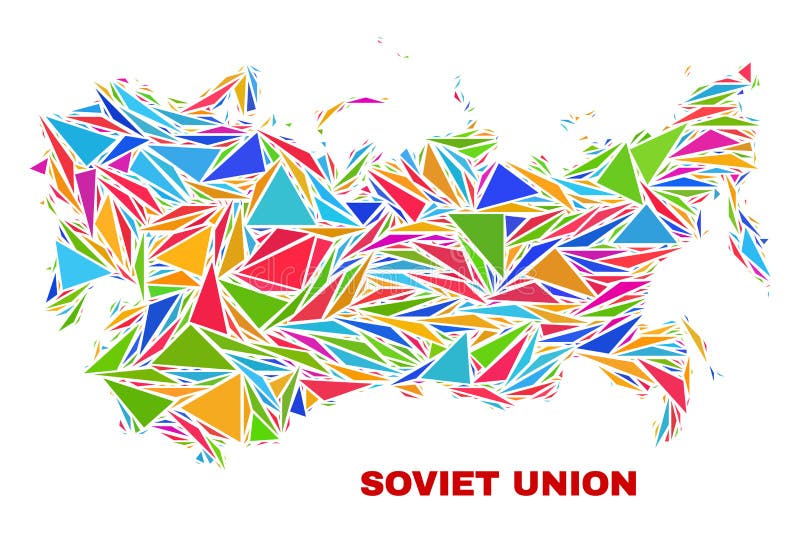 Soviet Union Map - Mosaic of Color Triangles Stock Vector ...