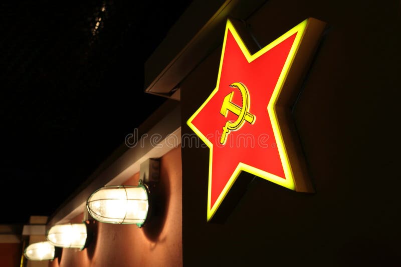 Soviet Union Red Star on the Wall Stock Photo - Image of east, painting ...