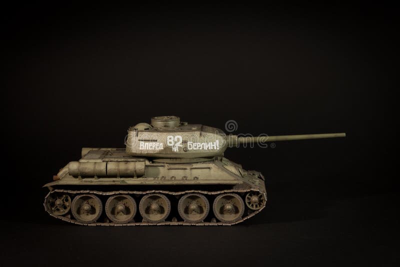 Model of Old Soviet T-34 Tank. Top View Stock Image - Image of power ...